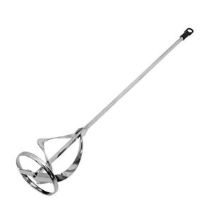 chili tools drywall mud and paint mixer universal mixing paddle, drill attachment paddle dia.-80mm / hex8 / 15-3/4 inch length (nickel plated), made in taiwan