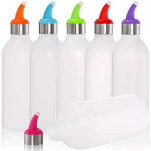 Lawei 6 Pack 15 oz Plastic Squeeze Condiment Bottle - Plastic Squirt Bottles with Lids and Colored Tips - Perfect for Condiments, Sauce, BBQ, Dressings, Syrup, Arts and Crafts