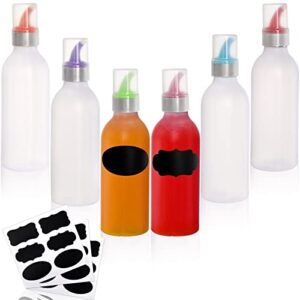 Lawei 6 Pack 15 oz Plastic Squeeze Condiment Bottle - Plastic Squirt Bottles with Lids and Colored Tips - Perfect for Condiments, Sauce, BBQ, Dressings, Syrup, Arts and Crafts