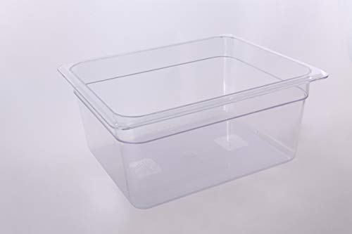 Hakka 1/2 Size Polycarbonate Food Pans,4"Deep,Clear - Pack of 6