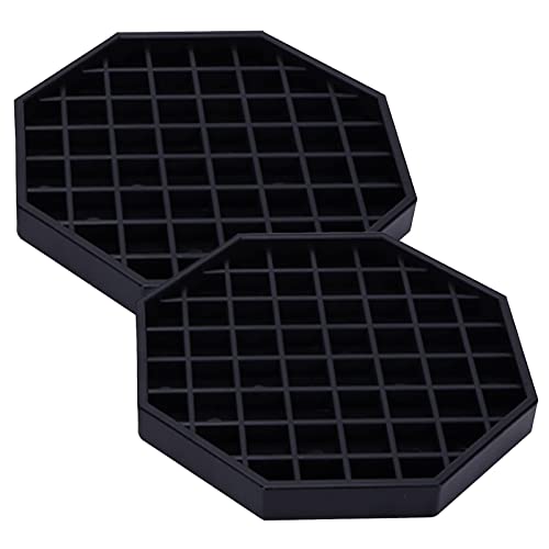 Happy Reunion Drip Trays 6" Coffee Countertop Octagon Drip Tray Black Plastic Coffee Drip Tray With Honeycomb Grid, Pack of 2 (2 Pcs 6")