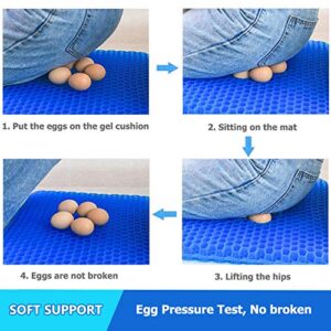 Egg Gel Seat Cushion, Breathable Gel Cushion Chair Pads with Non-Slip Cover for Home Office Car Wheelchair, Honeycomb Design Egg Seat Cushion As Seen On TV