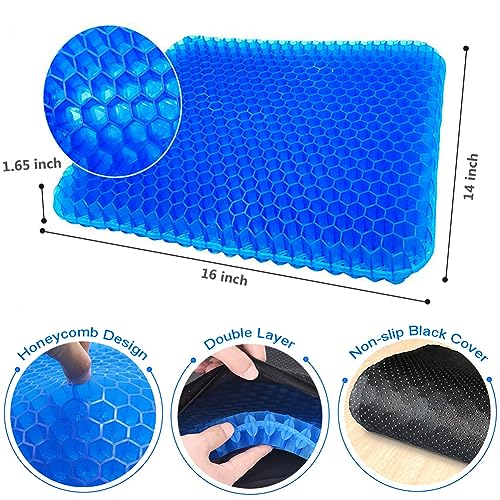 Egg Gel Seat Cushion, Breathable Gel Cushion Chair Pads with Non-Slip Cover for Home Office Car Wheelchair, Honeycomb Design Egg Seat Cushion As Seen On TV