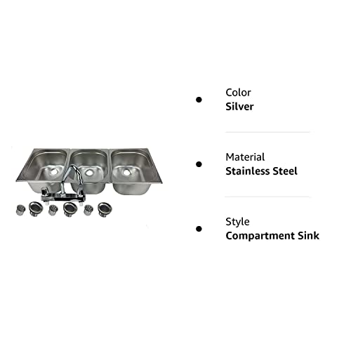 Concession Sink 3 Large Compartment Stand Food Truck Trailer