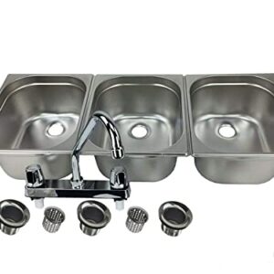 Concession Sink 3 Large Compartment Stand Food Truck Trailer