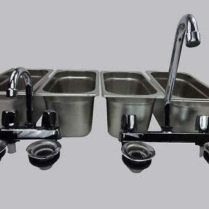 4 Compartment Concession Sink Portable 4 Traps HandWashing Food Truck Trailer