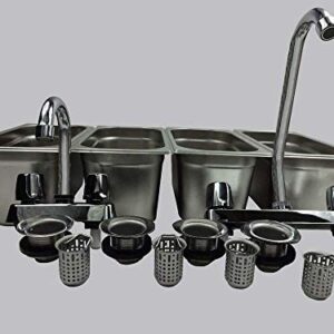 4 Compartment Concession Sink Portable 4 Traps HandWashing Food Truck Trailer