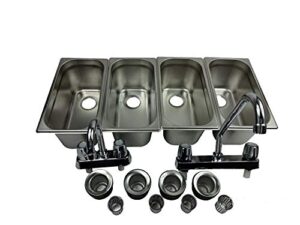 standard 4 compartment sink set & hand washing for concession stand food trailer