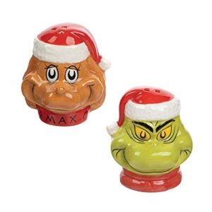 dr. seuss the grinch sculpted ceramic salt & pepper set