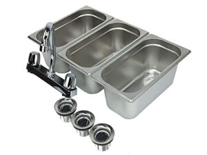 concession sink 3 compartment portable stand food truck trailer 3 small w/faucet