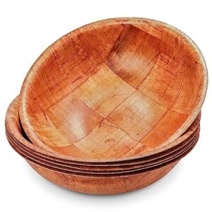 6pcs wooden salad bowl set - decorative bowls for kitchen large serving bowls for entertaining small snack bowls set soup - 8 inch fruit bowl for kitchen counter salad bowls for lunch serving bowl set