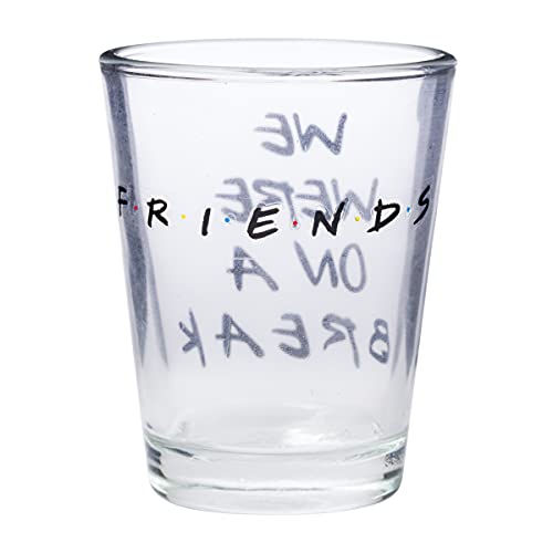 Silver Buffalo Friends Iconic Quotes Only 4 Pack Mini Glasses, 1.5 Ounces