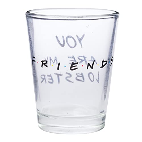 Silver Buffalo Friends Iconic Quotes Only 4 Pack Mini Glasses, 1.5 Ounces