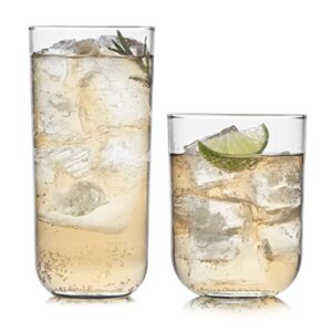 libbey polaris 16-piece tumbler and rocks glass set, axis