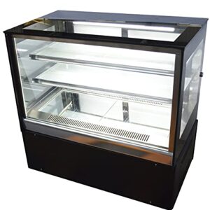 INTBUYING 36'' Countertop Refrigerated Cake Showcase Bakery Display Case Glass Display Case 220V (right angle back door)