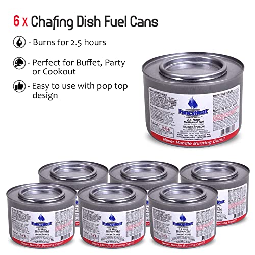 Disposable Chafing Dish Buffet Set, Food Warmers for Parties, 30 Pcs Buffet Servers and Warmers, Catering Supplies, Pans (9x13), Warming Trays for Food, with Covers, Utensils, Lids & Sterno Fuel Cans