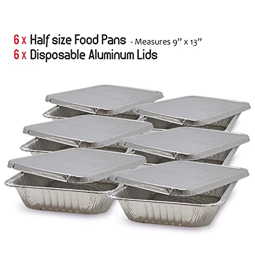 Disposable Chafing Dish Buffet Set, Food Warmers for Parties, 30 Pcs Buffet Servers and Warmers, Catering Supplies, Pans (9x13), Warming Trays for Food, with Covers, Utensils, Lids & Sterno Fuel Cans