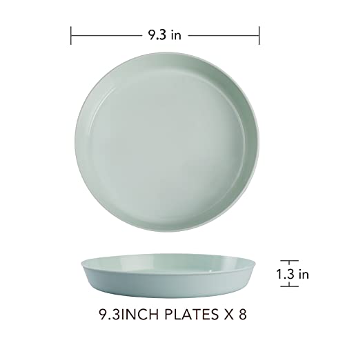 greenandlife 8pcs/9.3inch Dishwasher & Microwave Safe PP Plates - Lightweight & Unbreakable,Non-toxin, BPA free and Healthy for Kids Children Toddler & Adult