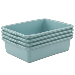 Utiao 4 Pack Versatile Plastic Bus Box, 8 L Small Commercial Bus Tubs, 14.85" x 10.8" x 4.1"