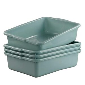 utiao 4 pack versatile plastic bus box, 8 l small commercial bus tubs, 14.85" x 10.8" x 4.1"