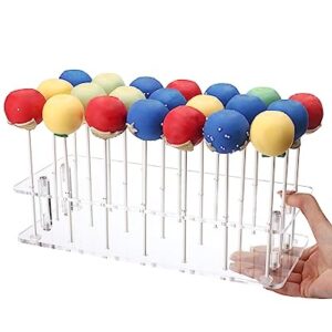 Goabroa Cake Pop Stand, 21 Holes Clear Acrylic Cakepops Display Stand, Visually Appealing Transparent 21 Holders Party Cake pop Lollipop Stand