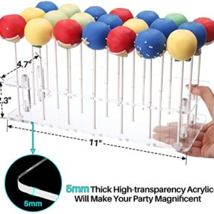 Goabroa Cake Pop Stand, 21 Holes Clear Acrylic Cakepops Display Stand, Visually Appealing Transparent 21 Holders Party Cake pop Lollipop Stand