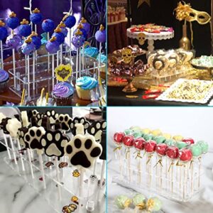 Goabroa Cake Pop Stand, 21 Holes Clear Acrylic Cakepops Display Stand, Visually Appealing Transparent 21 Holders Party Cake pop Lollipop Stand