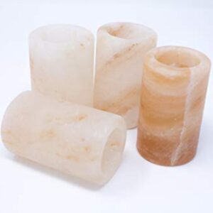 Natural Authentic Pink Himalayan Salt Rock Crystal Shot Glasses Set of 4-3 Inch Shooters - Himalite Bottom, 1 Fluid Ounces