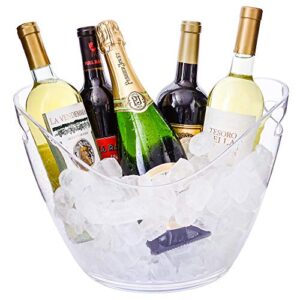 raincol ice bucket clear acrylic 8 liter plastic tub for drinks and parties, food grade, holds 5 full-sized bottles and ice 1