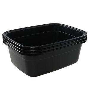 hommp 3-pack 18 quart large dishpan wash basin, commercial tote bus boxes