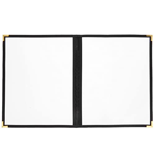 12 Pack Clear Restaurant Menu Covers, Letter Size Holders with Double Panels, Metal Corners (8.5 x 11 in)