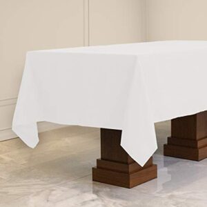 kadut rectangle tablecloth (60 x 102 inch) white rectangular table cloth for 6 foot table | heavy duty fabric | stain proof table cloth for parties, weddings, kitchen, wrinkle-resistant table cover