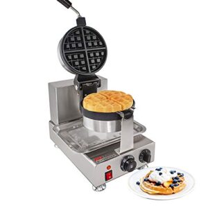 aldkitchen belgian waffle maker | waffle iron | 360° rotating mechanism | 1 round-shape waffle | nonstick | 110v (single)