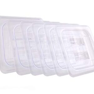 YBSVO 1/6 Size Clear Polycarbonate Food Pan Lid with Handle- Pack of 6