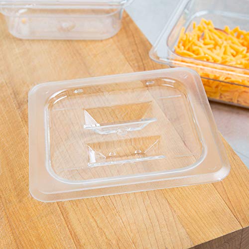 YBSVO 1/6 Size Clear Polycarbonate Food Pan Lid with Handle- Pack of 6