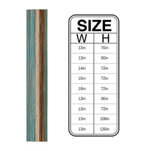 Farmhouse Table Runners 72 Inches Long,Rustic Teal Table Runner Turquoise Blue Green Brown Wood Striped Cotton Linens Burlap Dresser Scarves Table Decor for Kitchen Dining Room Coffee Table