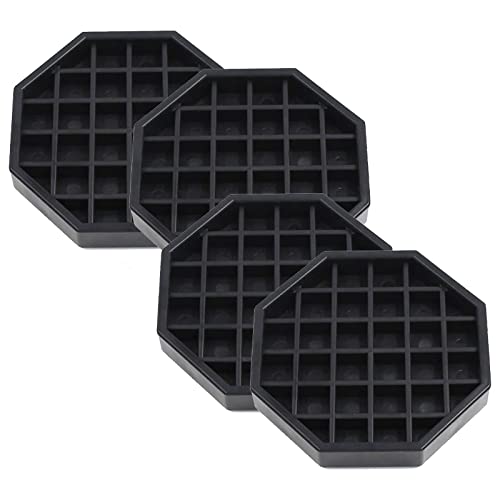 Octagon Coffee Drip Tray by Hard Black Plastic for Coffee Countertop (4" - 4 Pcs)