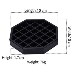 Octagon Coffee Drip Tray by Hard Black Plastic for Coffee Countertop (4" - 4 Pcs)