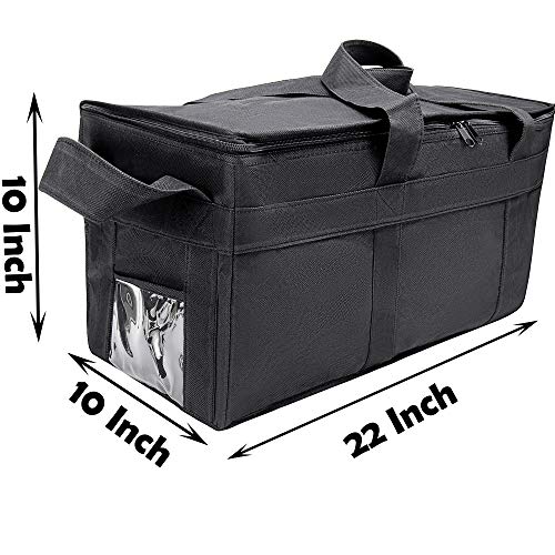 Brandzini Insulated Delivery Grocery Bag Carrier, 22" X10" X10", Ideal for Uber Eats, Postmates, Doordash, Catering, and Grocery Shopping