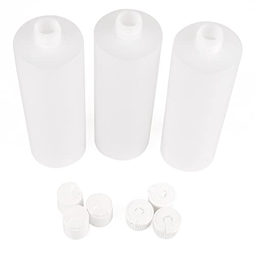 IMPRESA 3 Pack 16oz Plastic Bottle with 6 Caps in 2 Styles - BPA Free Latex-Free, Food-Grade, Great for Shampoo, Body Wash, Sauce and More