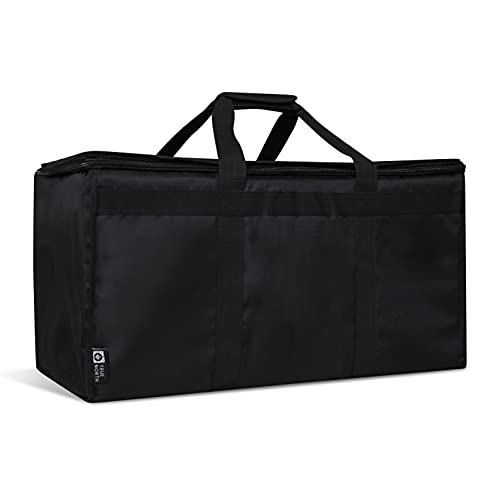 TRUE NORTH Insulated Food Delivery Bag w/Divider (23"x15"x14") - Uber Eats Food Warmer Bag - Pizza Bags for Delivery, Warming Bags for Food - Insulated Delivery Bags for Hot Food - Pizza Delivery Bag