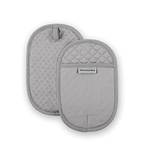 KitchenAid Asteroid Oval Pot Holder Set, 6.5"x10", Grey, 2 Piece