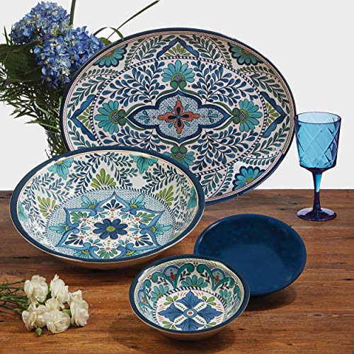 Cerified International Talavera 3-Piece Melamine Hostess/Serving, Set, Multicolored