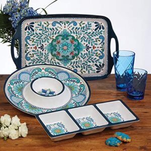 Cerified International Talavera 3-Piece Melamine Hostess/Serving, Set, Multicolored