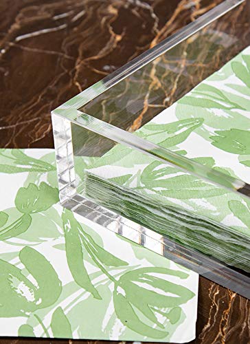 CY craft Acrylic Guest Towel Napkin Holder,Clear Bathroom Paper Hand Towels Storage Tray Modern Buffet Napkin Caddy,Fancy Flat Napkin Holders For Kitchen or Dining Room,9x5.5x2.5 Inch,Pack of 1