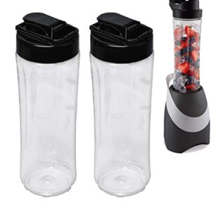 Replacement Cup Parts Compatible with Oster My Blend Blender BLSTPB models and BLSTP2, (2 Pack) 20 OZ Sport Bottle with Lid