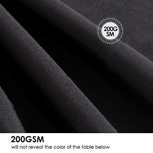 FURNLIK EVENTSDECO Square Tablecloth Black Polyester Table Cloth 200 GSM 52x52 Fabric Table Cloths for Banquet Buffet Kitchen Dining and Party