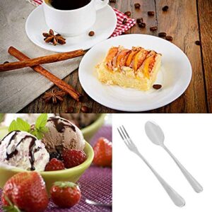 12pcs Stainless Steel Tea Dinner Server Spoon and Cake Fruit Forks Kitchen Accessory Wedding Party for Dessert, Salad, Appetizer, Cocktail(6 Forks + 6 Spoons)