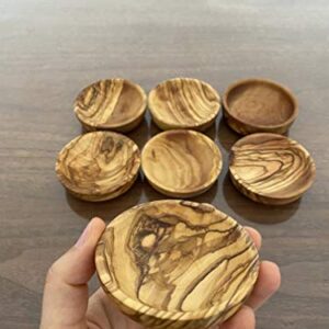 Tubibu Olive Wood Mini Bowls Set of 6 Handmade Bowls, Handcrafted Wooden Mini Bowls