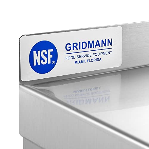 GRIDMANN NSF 16 Gauge Stainless Steel 12" x 24" Kitchen Wall Mount Shelf Commercial Restaurant Bar w/ Backsplash